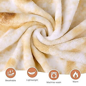 Admitrack Burrito Tortilla Blanket, Novelty Burritos Throw Blanket 80 Inches for Adults, Flannel Burritos Envelop Blanket, Giant Flour Tortilla Throw Blanket, Funny Food Throw Blanket(Double Sided)