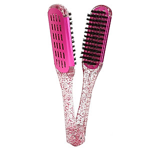 Double Sided Brush Hair Straightener, Hair Straightening Splint Comb Hair Straightener Comb Hair Straightener Clamp Brush Styling Tool for for Straightening Knotty Hair Unkempt