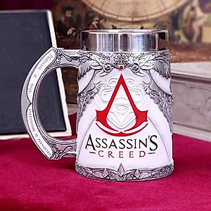 Nemesis Now Video Game Merch Tankard, Hand-Painted Resin Beer Mug, Stainless Steel Removable Insert, Gamer Gifts, 15.5cm - Assassin's Creed The Creed
