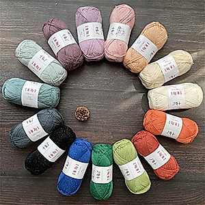 SHIKE Star River,100% Cotton Sparkle Yarn,5 Skeins Soft Shine Fine #2 Sport Weight for Knitting&Crochet,Per Skein 50g/197yds (Dark Green)