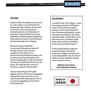 WORLDS BEST CABLES 3.5 Foot RCA Cable Pair - Made with Canare L-4E6S, Star Quad, Audio Interconnect Cable and Amphenol ACPR Gold RCA Connectors – Directional Design - CUSTOM MADE