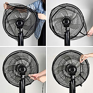 Simple Deluxe Oscillating 16″ 3 Adjustable Speed Pedestal Stand Fan with Fan Dust Cover for Indoor, Bedroom, Living Room, Home Office & College Dorm Use, 16 Inch, Black