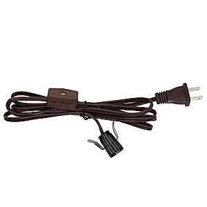 Creative Hobbies Single Light Replacement Clip in Lamp Cord for Christmas Village House, Pumpkin Lights, Small Objects - 6 Foot Brown