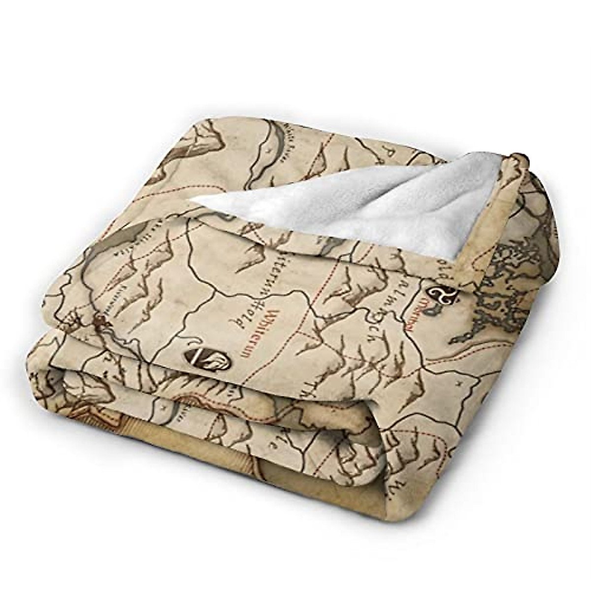 Map Fleece Blanket Ultra-Soft Micro Blankets for Couch Bed Beach Camping Or Travel Soft and Warm Throw Blanket (80"x 60") Queen-Size for Adults Man Women