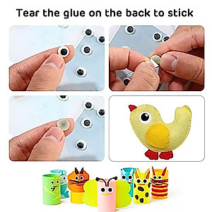 1000 Pcs Craft Eyes Self Adhesive Craft Stickers Wiggle Googly Eyes Comes in Black and White and VariousSizes Googly Eyes for Crafts DIY Crafts Decoration (6/8/10/12mm)