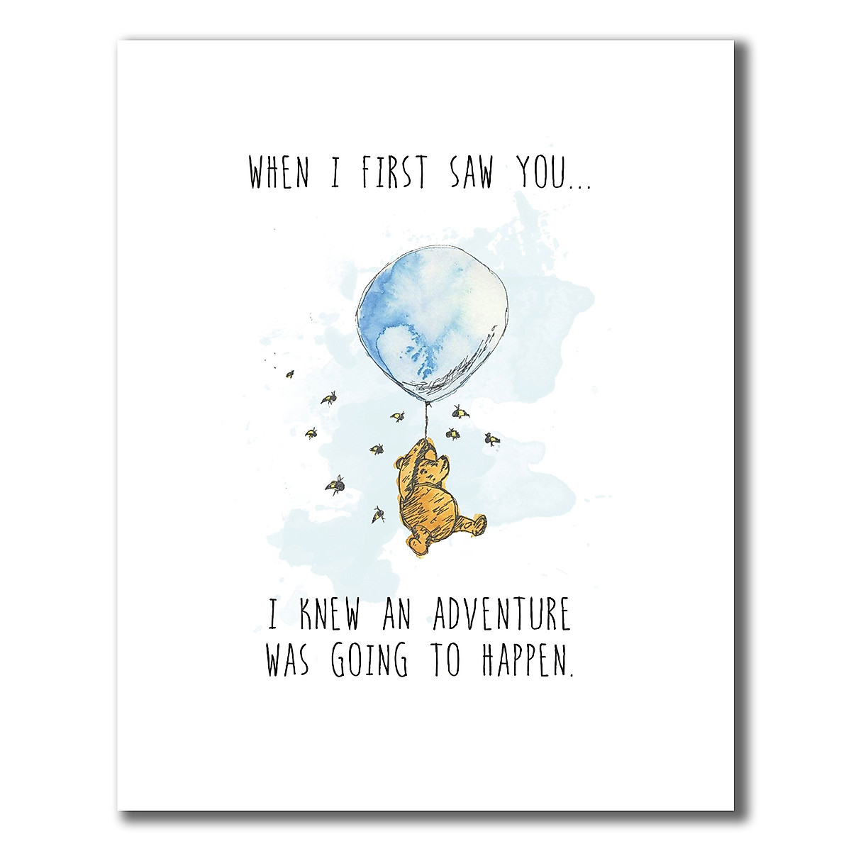 BigWig Prints Winnie the Pooh Wall Art - Classic Winnie the Pooh Nursery Decor, Friendship Quotes, Wall Art Decor Photos Bedroom Playroom, Quotes Prints, Inspirational Sayings -Unframed 4 Pack (8x10)