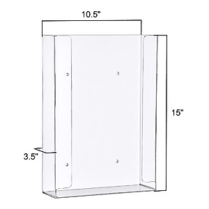Amazing Abby Acrylic Glove Box Holder, Wall-Mounted Glove Dispenser, Floating Glove Box Organizer, Large Size (for 3 Boxes), 10.5" W x 15.0" H x 3.5" D (Mounting Hardware Included)