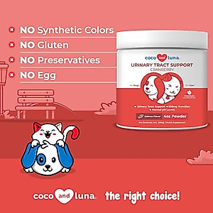 Cranberry for Dogs and Cats - 120g Powder - Urinary Tract Support, Cat UTI, Bladder Support, Dog UTI, Bladder Stones and Incontinence Support