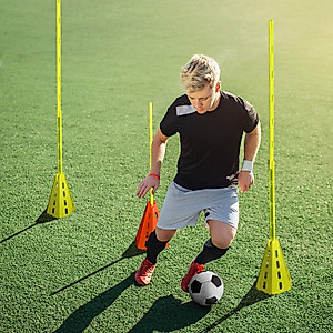 YES4ALL Agility Cones Hurdle Set 4 Green Cones + 4 Orange Cones + 4 Green Bars