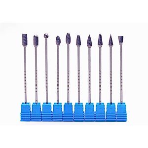 Jrealmer 10pcs 1/8" Shank Extend Long Head 4"(100mm) Tungsten Carbide Burr Rotary Burrs for Die Grinder