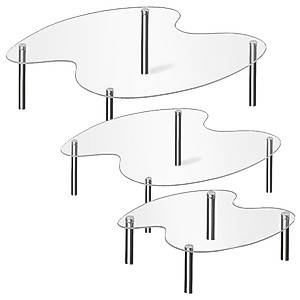 Abaodam 3pcs Cake Display Stand Clear Shelves for Display Toy Storage Stand Perfume Organizer for Dresser Food Stands for Display Party Acrylic Tiered Display Stand Tiered Shelf Organizer