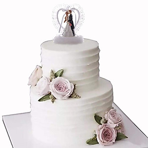 FULCLOUD 5.5inch Wedding Cake Toppers ,Romantic Bride Groom Love Cake Topper Figurines Resin Doll Ornaments ,Fun Cake Topper for Engagement Wedding Anniversary Decorations Gifts