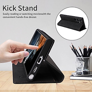 ZZXX for Samsung Galaxy A13 5G Case Wallet with [RFID Blocking] Card Slot Photo Fram Kickstand Magnetic Soft Leather Flip Fold Case for Samsung Galaxy A13 5G Wallet Case(Black-6.5 inch)