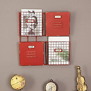 Magazine & Newspaper Baskets Magazine Rack Creative Wall-Mounted Storage Rack Industrial Wind Iron Racks Cafe Bar Decorative Flower Racks Vintage Style Grocery Storage Rack