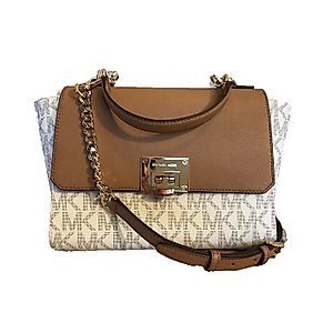 Michael Kors Tina MD Satchel Vanilla PVC