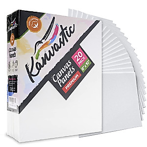 Canvas Boards for Painting (8x10 Canvases - 20 pcs Value Pack) Individually Wrapped Artist Quality Canvas Panels Made from Pure Cotton - Triple Primed with Gesso to Save You The Hassle