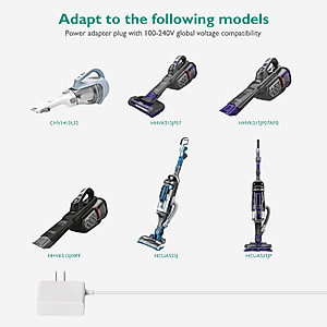 Lnauy for Black and Decker Cordless Vacuum Charger, Adapter Compatible with Black and Decker N511997 90602523-04 Cordless Stick Handheld Vacuum 23V Power Supply Cord