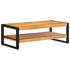 QJBSAVVA Coffee Table 47.2"x23.6"x15.7" Solid Acacia Wood,Bedside Tables Side Tables End Tables Entrance Tables Suitable for Meeting Rooms, Reception Rooms, Offices
