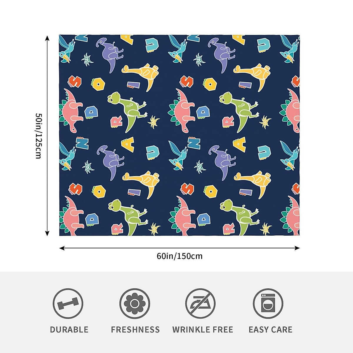 Glow in The Dark Blanket Dinosaur Throw Blankets for Boys Kids Toys Gifts Birthday Decorations for Girls Soft Cozy 50" 60"