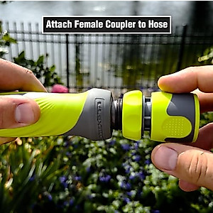 Flexzilla HFZGAK14 Garden Hose Quick-Connect Fittings, 5-Piece Coupler & Plug Kit, ZillaGreen