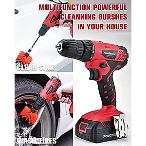 PowerSmart Cordless Drill Driver, 20V Drill Driver Brushes, 300 in-lb Torque Impact Drill Driver, 3/8'' Chuck, Power Drill Driver Built-in LED, 1.5Ah Lithium-Ion Battery & Charger Included