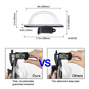 SOONSUN Dome Port for GoPro Hero 8 Black Camera, 6 Inch Snorkeling Underwater Diving Dome Port Lens with Waterproof Housing Case Trigger and Floating Bobber Handle for GoPro Hero8 Black Action Camera