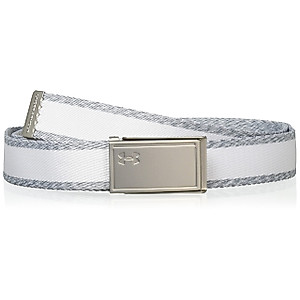 Under Armour Women's Webbing Belt, White (100)/Black, One Size Fits Most