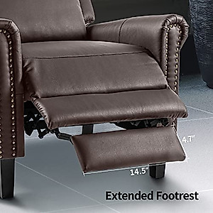 YITAHOME Leather Recliner Chair Set of 2, Push Back Recliner with Comfortable Arms and Back, Accent Chair Single Sofa Adjustable for Living Room, Home Theater Seating, Brown