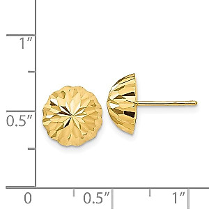 14K Yellow Gold 10mm Stud Earrings