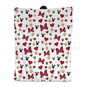 Cute Throw Blanket Soft Warm White Throw Blanket Cartoon Anime Blanket for Living Room Bedroom Dorm 60"x50"