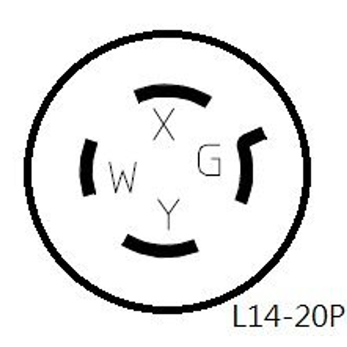 Parkworld 885262 Generator Adapter Cord 4-Prong Locking 20 AMP L14-20 Plug to 30 AMP Locking L14-30 Receptacle, 1FT