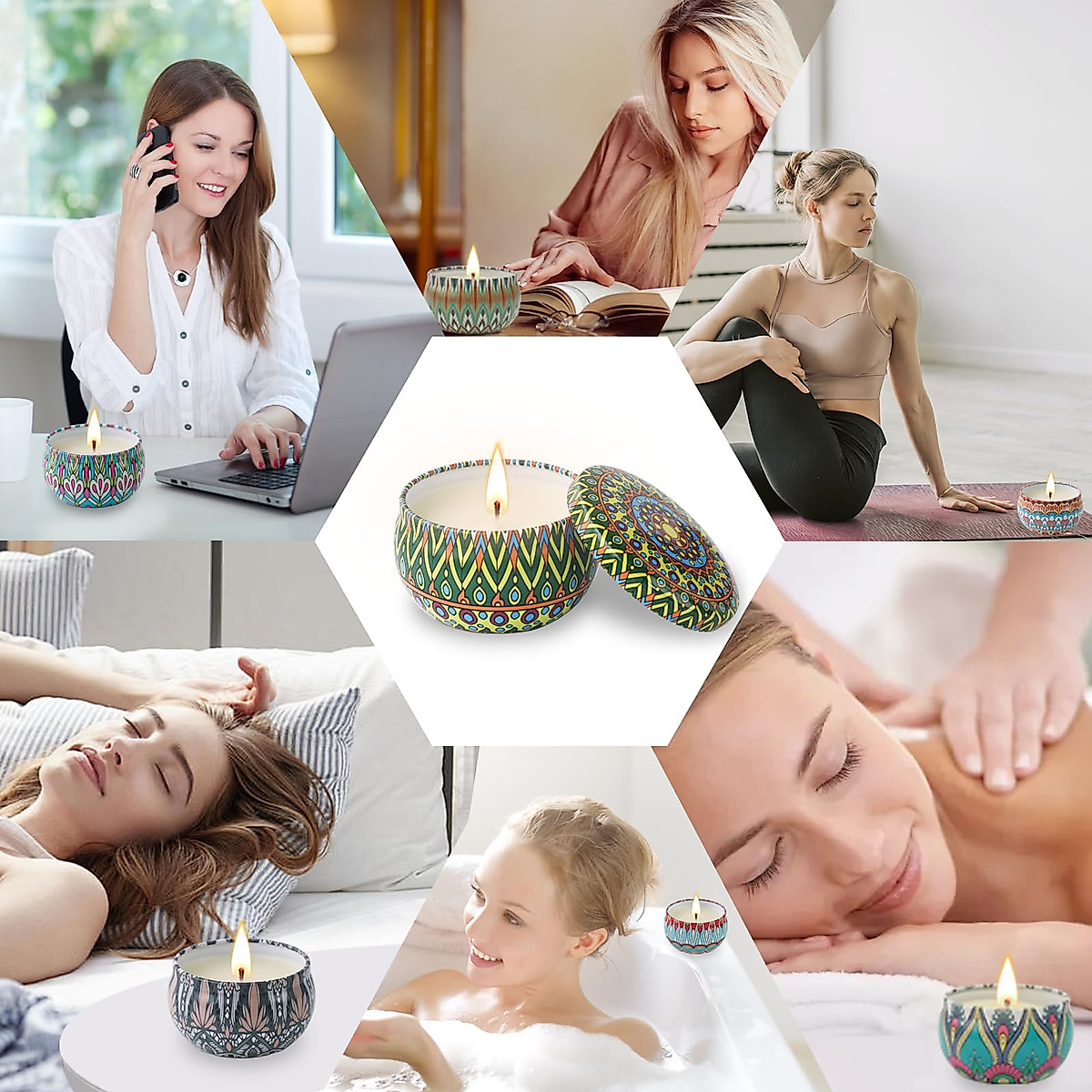 Scented Candles Gifts Set, 20 Pack Candles for Home Scented, Stress Relief Gifts for Women, 450H Lasting Burn Soy Wax Aromatherapy Candle Set for Birthday, Valentine's, Christmas, Mother's Day