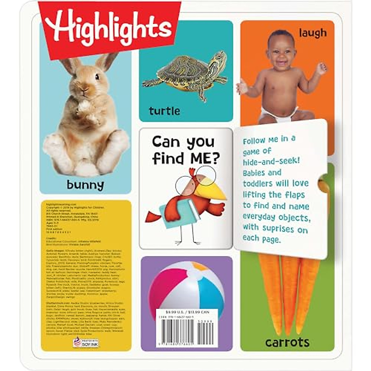 First 101 Words: A Hidden Pictures Lift-the-Flap Board Book, Learn Animals, Food, Shapes, Colors and Numbers, Interactive First Words Book for Babies and Toddlers (Highlights First 101 Words)