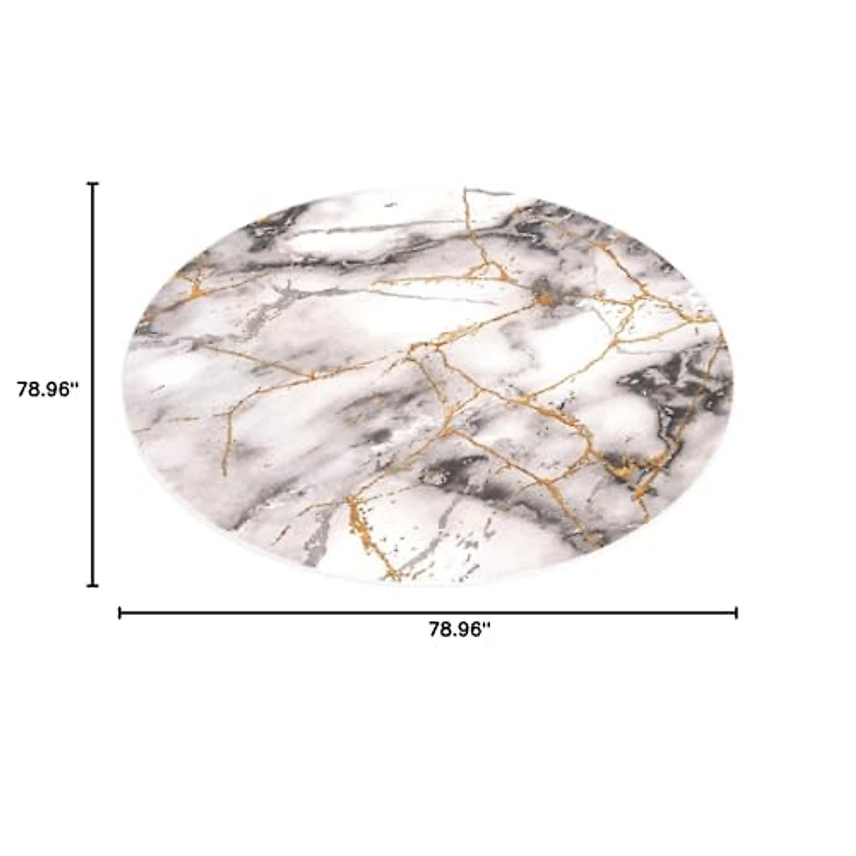 SAFAVIEH Craft Collection Area Rug - 6'7" Round, Grey & Gold, Modern Abstract Design, Non-Shedding & Easy Care, Ideal for High Traffic Areas in Living Room, Bedroom (CFT877F)