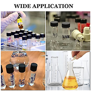 LDHHYH 100 Pack 4ml Clear Glass Vials with Black Plastic Screw Caps, Small Liquid Sample Glass Vial, Leak-Proof Glass Bottles for Essential Oil, Reagent, Seeds