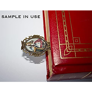 Classic Alice in Wonderland Drink Me - Handmade Oval Glass Metal Bookmark Book Lover