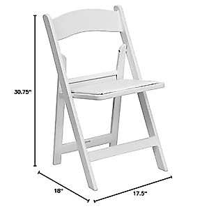 Flash Furniture 4 Pack HERCULES Series 1000 lb. Capacity White Resin Folding Chair with Slatted Seat