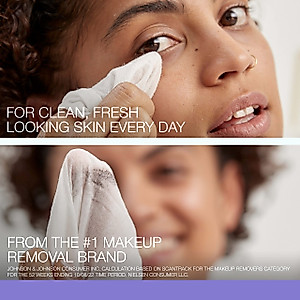 Neutrogena Makeup Remover Night Calming Cleansing Towelettes, Disposable Nighttime Face Wipes to Remove Dirt, Oil & Makeup, 25 ct