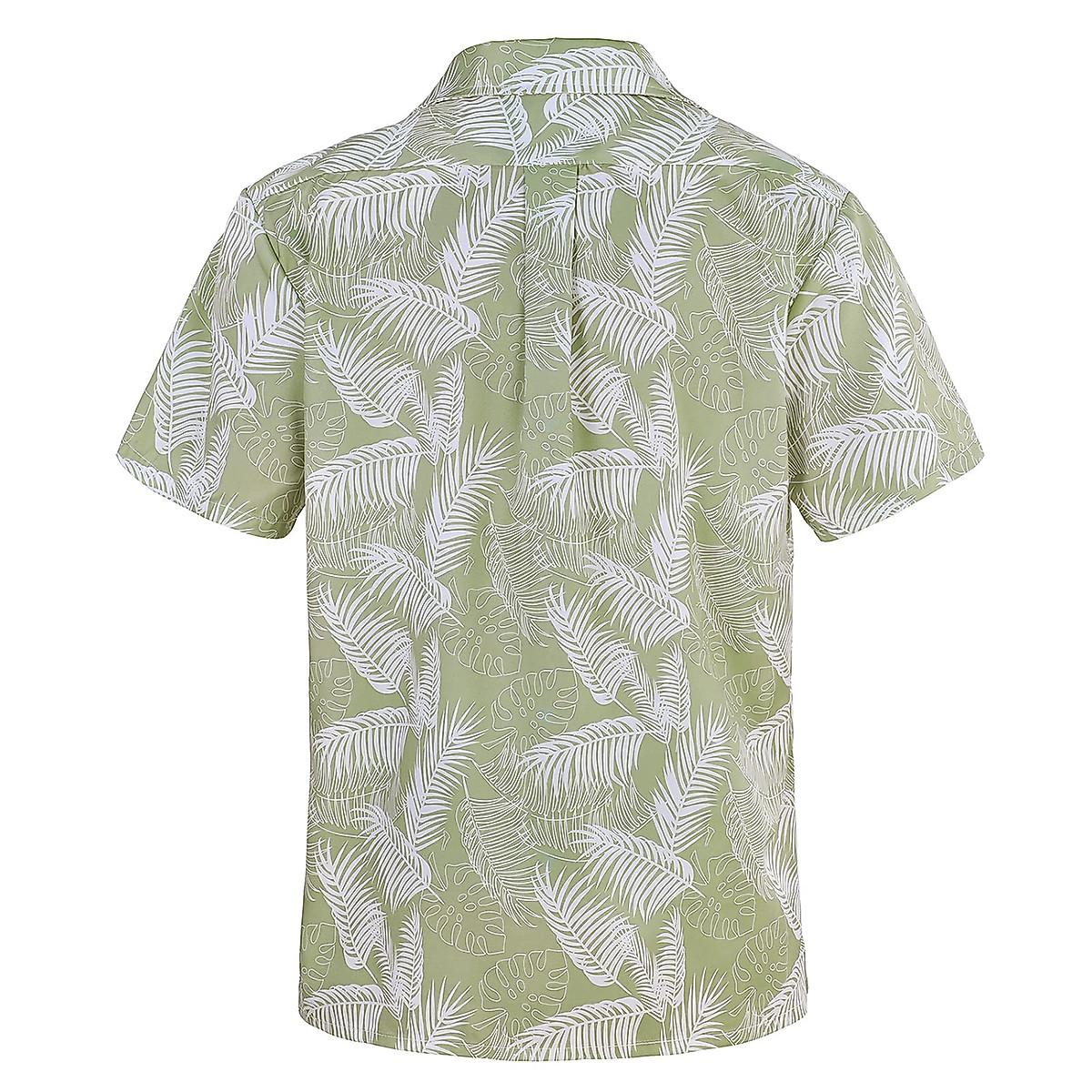Men's Hawaiian Shirts Casual Button Down Short Sleeve Shirt Floral Aloha Beach Tropical Shirt Palm Leaf Green Small