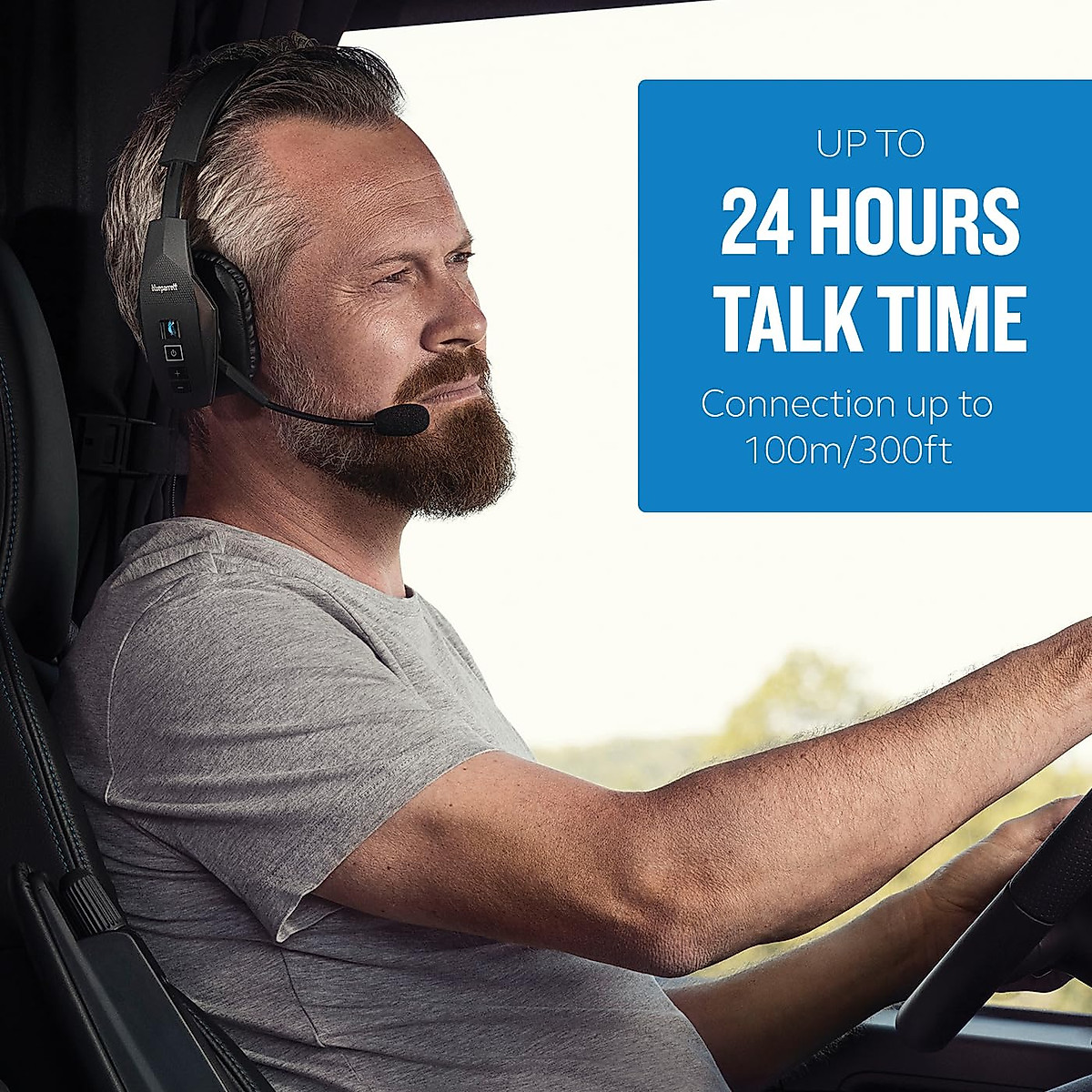 BlueParrott B550-XT Voice-Controlled Bluetooth Headset – Industry Leading Sound with Long Wireless Range, Extreme Comfort and Up to 24 Hours of Talk Time, Black