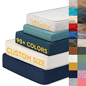 ROFIELTY Bench Cushion, Bench Cushion with Piping for Indoor/Outdoor Furniture, Bench Cushions for Windows/Pianos/Porch Swings with Adjustable Tie-Back and Non-Slip Bottom (Custom Color, Custom Size)
