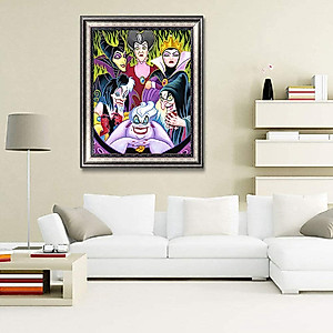 DIY 5D Diamond Painting by Numbers Kits for Adults,16"X12" DIY Paintings Crystal Rhinestone Diamond Embroidery Full Drill Cross Stitch Kit Pictures Arts Craft for Home Decor (Witch, 16"X12")