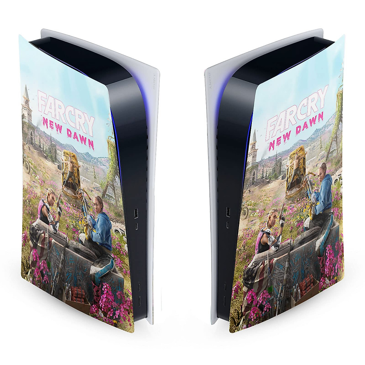 Head Case Designs Officially Licensed Far Cry Twins Couch New Dawn Key Art Vinyl Faceplate Sticker Gaming Skin Decal Cover Compatible With Sony PlayStation 5 PS5 Digital Edition Console