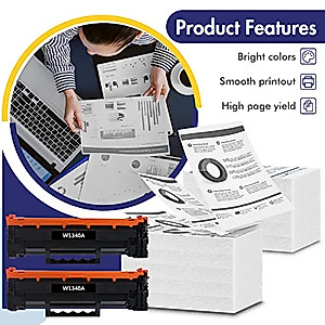 134A Toner Cartridge 2-Pack Compatible Replacement for HP 134A W1340A 134X W1340X Toner Cartridge for HP M209dwe M209dw MFP M234dw M234dwe M234sdne M234sdn M234sdwe M234sdw Printer (Black, No Chip)
