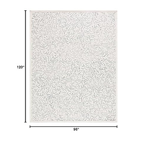 SAFAVIEH Jardin Collection Area Rug - 8' x 10', Light Grey & Ivory, Handmade Wool, Ideal for High Traffic Areas in Living Room, Bedroom (JAR753G)