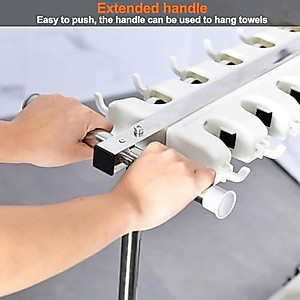 OMESDA Broom Mop Holder, Commercial Mop Rack with Armrests, Hand Trucks Broom, Cleaning Tool Cart Storage for Garden