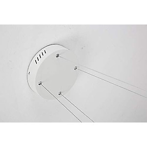 Modern LED Acrylic Chandelier Dining Room Dimmable 3000K~6500K Remote Control Pendant Lights Color/Brightness Adjustable Half Flush Mount Ceiling Hanging Lamp Fixture for Bedroom Livingroom Lighting