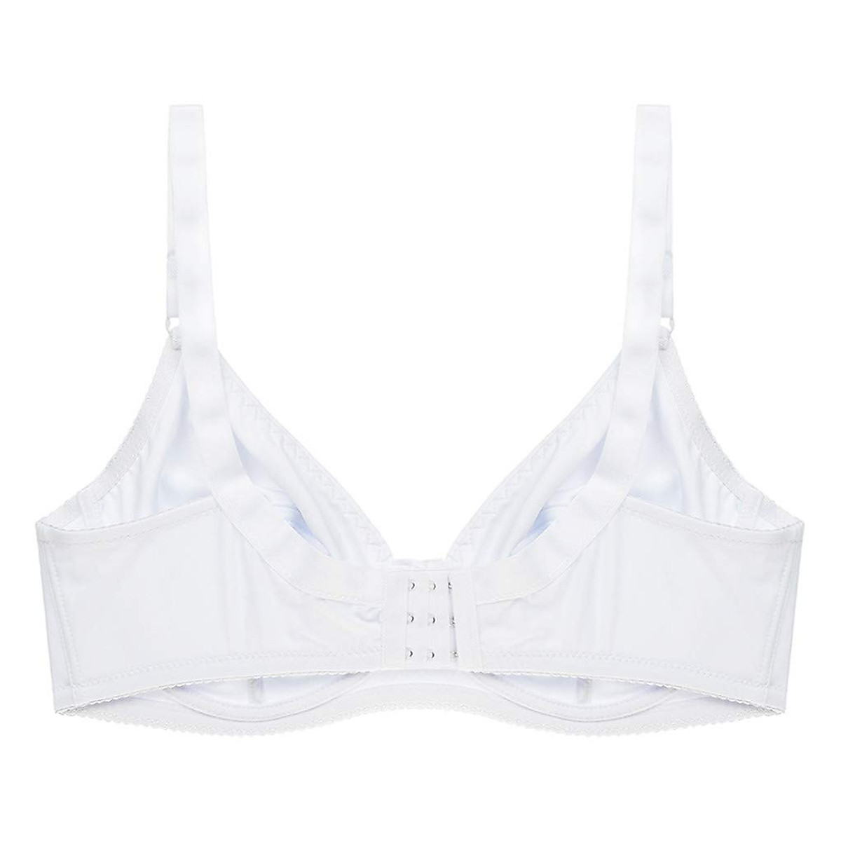 JFLYOU-Bra for Women,New Large Smooth Bra Comfortable Cooling Ladies Bra Adjustment Underwear(White,85E)