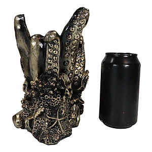 Ebros Gift Ocean's Misty Refreshment Large Nautical Marine Drinking Giant Sea Octopus Kraken Wine Bottle Holder Rack Sculpture Cthulhu Cephalopod Tentacles Monster Decorative Figurine