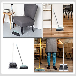 ULTECHNOVO 1 Set Garbage Shovel Cleaning Scraper Long Handle Broom Floor Sweeping Broom Long Handle Dust Pan Broom and Dust Pan Ladlebroom Home Stainless Steel Office Dustpan Indoor